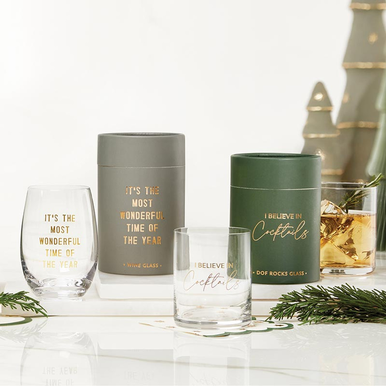 DOF Rock Glass- I Believe in Cocktails VAT $41.80 – The Green House